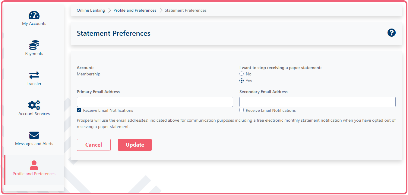 eStatements - Additional Services | Prospera Credit Union